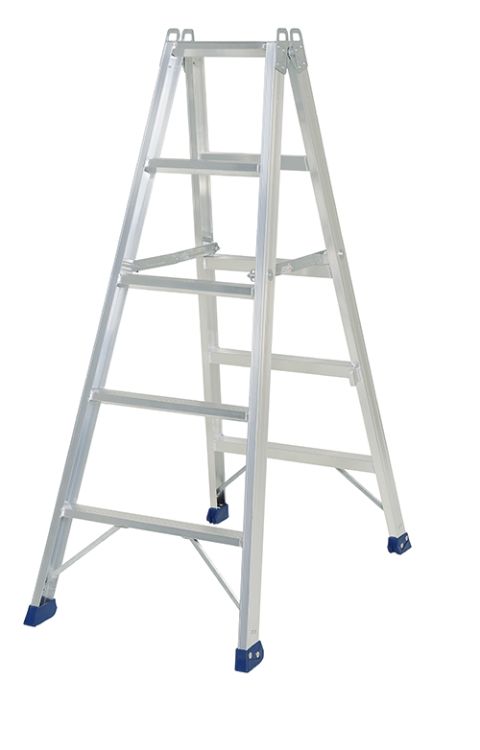 ※image photo 専用脚立 SEC 仮設工業会認定の業務用溶接タイプ 幅広踏みざん60 収納時はフラットになるので積み重ねて保管できます アルミ合金製 水平中折れ式 脚立を閉じる時、開き止め金具が中央で折れる構造です。 仮設工業会認...