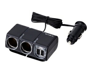 ※image photo ●フレキシブルな貼付けベースで曲面への取付けにも対応し、2連ソケット＆USB2ポートを搭載。 ●従来品に比べ、より面積の広い両面テープでしっかりと取付けが可能。 ●USBポートは接続した機種を自動で判別し機種に合っ...