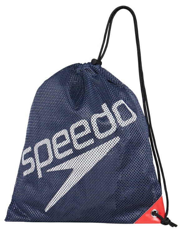 ※image photo ●濡れたままトレーニンググッズなどを入れて持ち運びができ、そのまま干せる使い勝手の良さが特長のSpeedoメッシュバッグです。 色華やかなベース色にビッグロゴをプリントしたメッシュバッグ。 しっかりとしてメッシュ素...