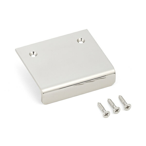 ※image photo ステンレスアングルハンドル SND型 【付属品】 十字穴付皿木ねじ3.5x20（ステンレス鋼） 【材料】ステンレス鋼（SUS304） 【仕上】鏡面研磨 【サイズ】L：H：P1：P2 70：17：46：- 【重量】9...