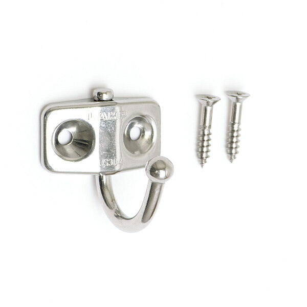 ※image photo ステンレス鋼製 玉付回転 フック TK型 抵抗機能なし フック部は180度回転し、フリクション（抵抗機能）が振動による首振りを防止します。 フック部先端が球状なので、安心してご使用いただけます。 【付属品】 十字穴...