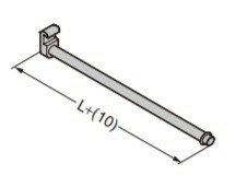 ※image photo フルクス フック 直径6 ベースパネル 250/750/25/ONE 掘込兼用フック 【材料】鋼 【仕上】クロムめっき 【サイズ】長さL：50 【耐荷重N】19.6 【耐荷重kgf】2 注）Lは物をかけられる有効長...