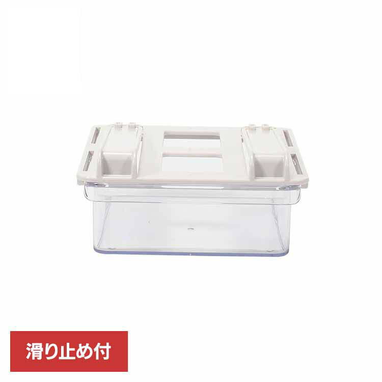 冷蔵棚下のデットスペースを有効活用できる、便利な一品です！引き出してもずれにくい滑り止め付き！クリア素材になっているので、中身が見やすく、使いかけの食材もきっちり在庫管理ができます。ハムやスライスチーズなどのこまごましたものでも保存できます...