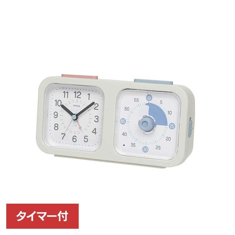 「時刻」と「時間」を一緒に育むタイマー付き知育時計。お子様が自分で読める取扱説明書付き。●商品サイズ（cm）幅約20.4×奥行約5.2×高さ約10.3●商品重量約290g●商品仕様連続秒針、電子音アラーム、ライト、スヌーズ、タイマーカウント...