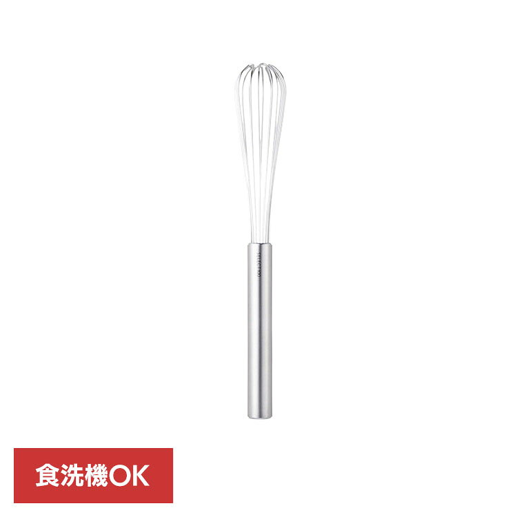 調味料の混ぜ合わせや少量の生クリームの泡立てまでできる、スリムタイプのウィスク。小さめのボウルや計量カップでも混ぜ合わせに便利です。茶せん形状で底あたりがよく、汚れが溜まりにくい形状です。オールステンレス。食洗機対応。●商品サイズ（cm）幅...