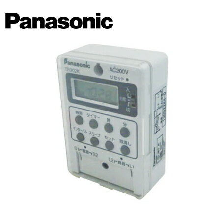 商品詳細製造パナソニック品番TB202K仕様・品番：TB202K・タイマー設定　ON、OFF最小間隔：1分　設定単位：1分　ON、OFF動作回数：2動作 ・負荷容量　抵抗負荷：10A　白熱灯負荷：2A　誘導負荷(COSΦ=0.7以上)：7A...