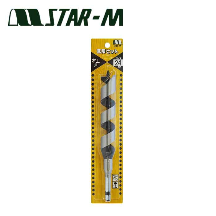 仕様:10mm六角軸 サイズ:全長210mm・ネジ丈140mm 適応機種:電気ドリル 軸:普通鋼 刃:普通鋼 少し深めの貫通穴に最適 【用途】 一般木材24mm穴あけ用ドリル 【特徴】 ・ショートビットとドリルビットの中間の長さで、浅い穴か...