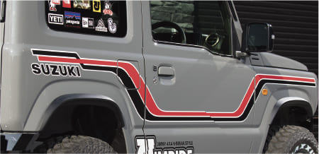 【メーカー名】K-BREAKJIMRIDE　samurai【適合車種】スズキ　ジムニー 【年式/型式】JB64/【商品名】レインボーデカール【セット内容】-【塗装/未塗装】-【カラー】-【素材】-【特記事項】※ラッピングシート素材【注意】こ...