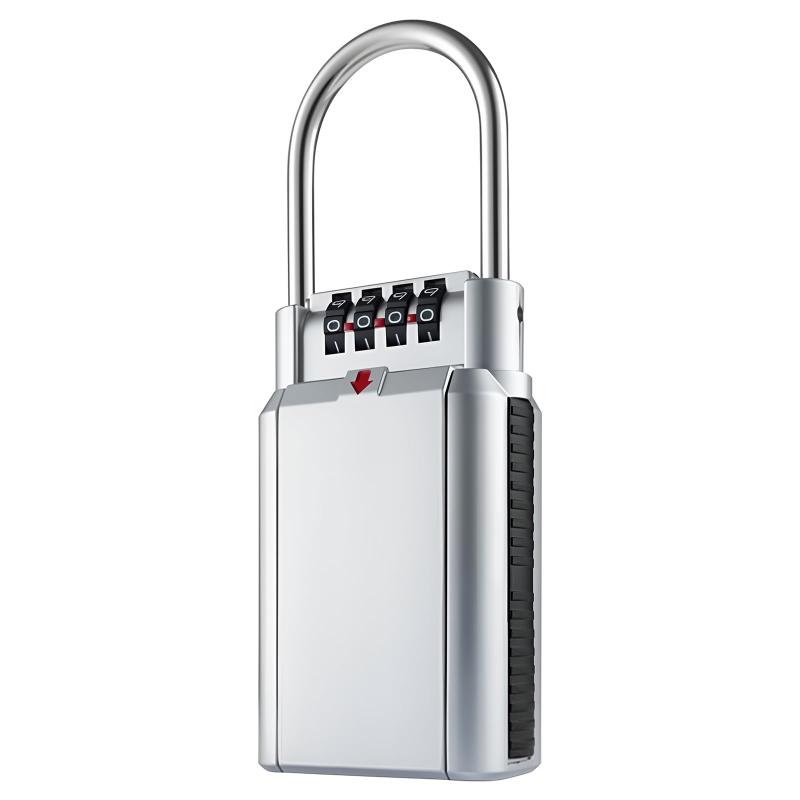 Andchi キーボックス 鍵ボックス ダイヤル式 盗難防止 キーストック 4桁 暗証番号 屋外内兼用 住宅 展示場 工事現場 マンション 会社 倉庫などに適用 日本語説明書付き シルバー【高品質】キーボックスはアルミニウム合金で作られてい...