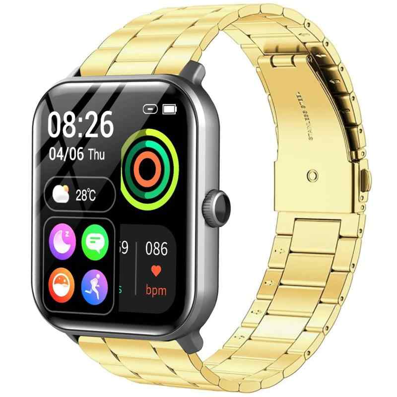 Lamsaw for segick スマートウォッチ バンド, ステンレス製 メタル ベルト 金属交換バンド 時計ストラップ 長さ調整器具付き segick kw105 1.9インチスマートウォッチ に対応【対応機種】segick kw10...