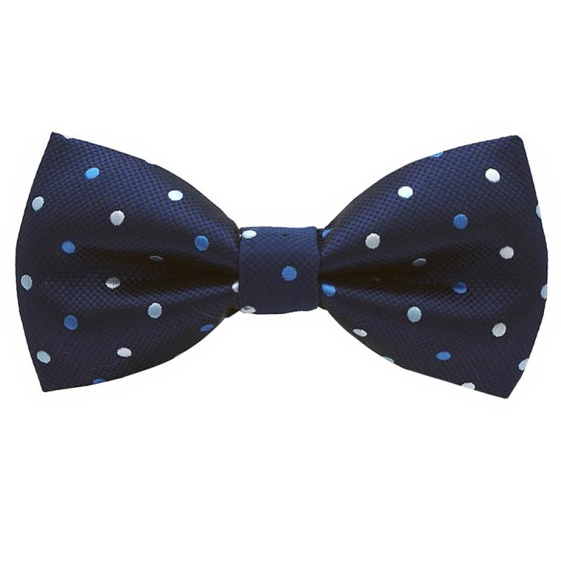 [Bowties.jp] ネイビー ドット 蝶ネクタイ ボウタイ 簡易装着タイプ bd026カラー: ネイビースタイル：バンド　簡易タイプ素材: 100% Polyネックサイズ: 約22cm～40cmリボンサイズ: 約12cm x 6.8cm