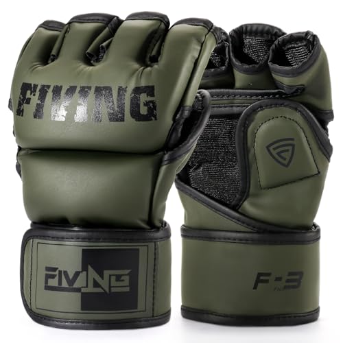 FIVING オープンフィンガー グローブ MMA ボクシンググローブ 手袋 総合格闘技 ボクシング ムエタイ 空手 テコンドーなど トレーリング男女兼用 (M, オリーブグリーン)ブランド: FIVINGメーカー: FIVING■食料品・...