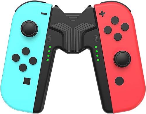 Elnicec Joy-Con充電グリップ2025最新型Switchジョイコン充電グリップ V字型 プレイしながら充電可能 Joy-Con ハンドルグリップ 超軽量 装着簡単 持ち運びに便利 充電指示LED付 Switch/Switch 有...