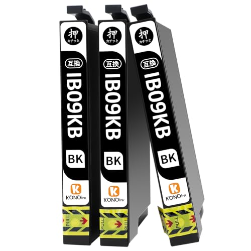 KONOink エプソン用 インク IB09 (電卓) IB09KB 互換 インクカートリッジ EPSON対応機種：PX-M730F PX-S730 互換インク 黒 3本セット 説明書付き・互換性弊社のインクは純正品と同様に使える「互換イン...