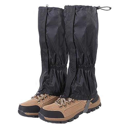 LOYELEY アウトドア レッグカバー 登山用ゲイター 撥水 汚れ防止 雪よけ 砂よけ 泥除け 泥はね防止 通気 軽量 調整可能 簡単 着脱 登山 草刈り トレッキング 男女兼用 (ブラック)・サイズ画像を参考にしてください。重量135g...