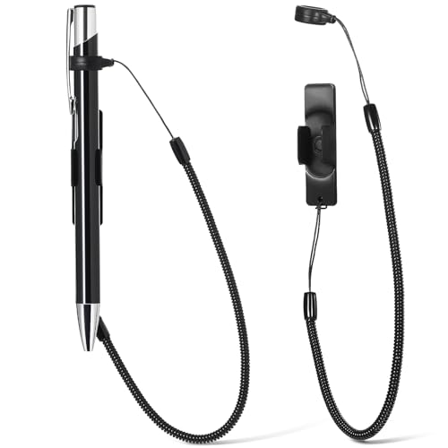 Mobestech スタイラス固定ロープ ペンホルダー 30cm伸縮性テザー紐 8mm滑り止め リング付 強力粘着クリップ 2個セット カウンター用タッチペン紛失防止・伸縮性のあるタッチ ペン スト : タッチ ペンをしっかりと固定し、紛失...