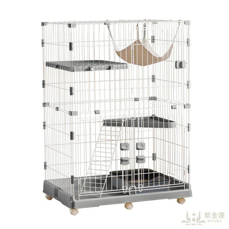 カテゴリ 紫金蓮楽天市場へようこそ！ご愛顧いただきありがとうございます 商品特徴 【2025年新仕様】2段キャットケージ　高さ120CM　ハンモック付き　両開きドアでお手入れしやすい 【下段のワイド両開きドア】大きく開く両開きドアで、猫砂の...
