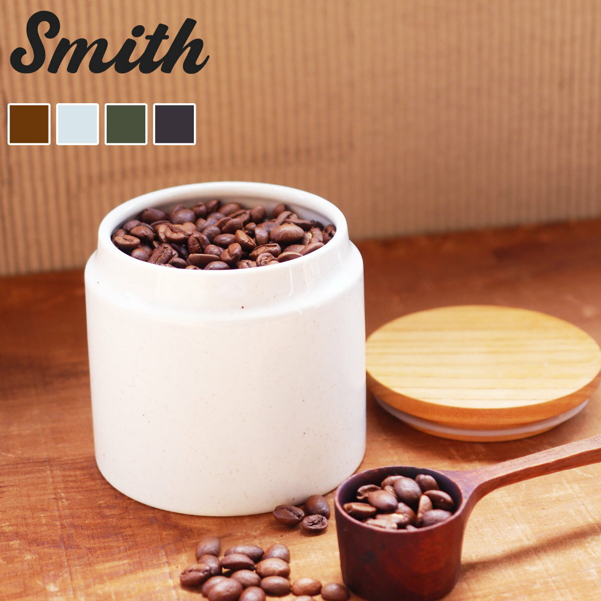 ブランドCHIPS（チップス）サイズ約 高さ10（cm）直径：約 10（cm）容量約 450ml内容量1個付属品：フタ材質本体：磁器ケヤキ材、シリコン種類ブラウン、グリーン、ネイビー、バニラ生産国日本製食器洗い乾燥機使用不可電子レンジ使用不...