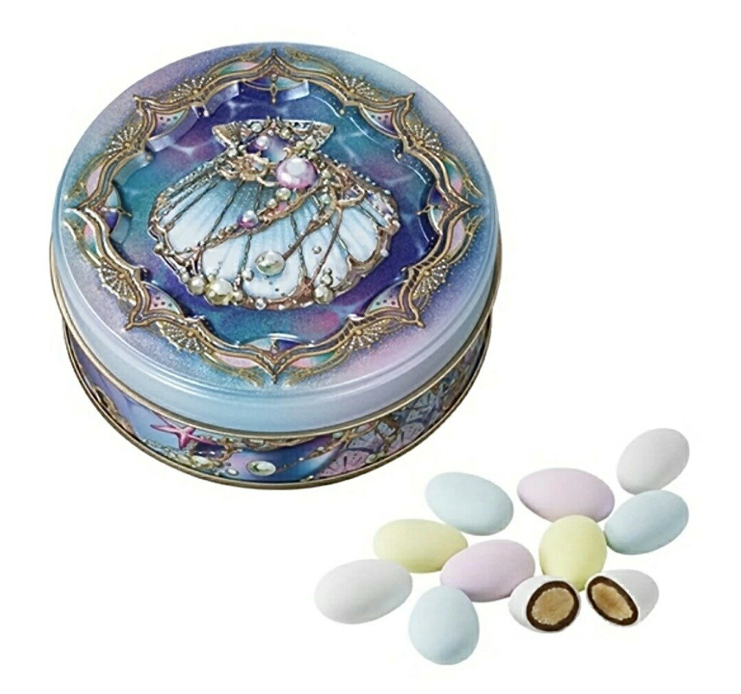 ・貝殻から零れ落ちる人魚の涙をイメージした商品 です。・中にはアーモンドドラジェが入っています。・缶はインテリアや小物入れとしてもお使いいただけます。・アレルギー物質(特定原材料に準ずるものを含む)：乳、アーモンド、大豆、ゼラチン(この製品...
