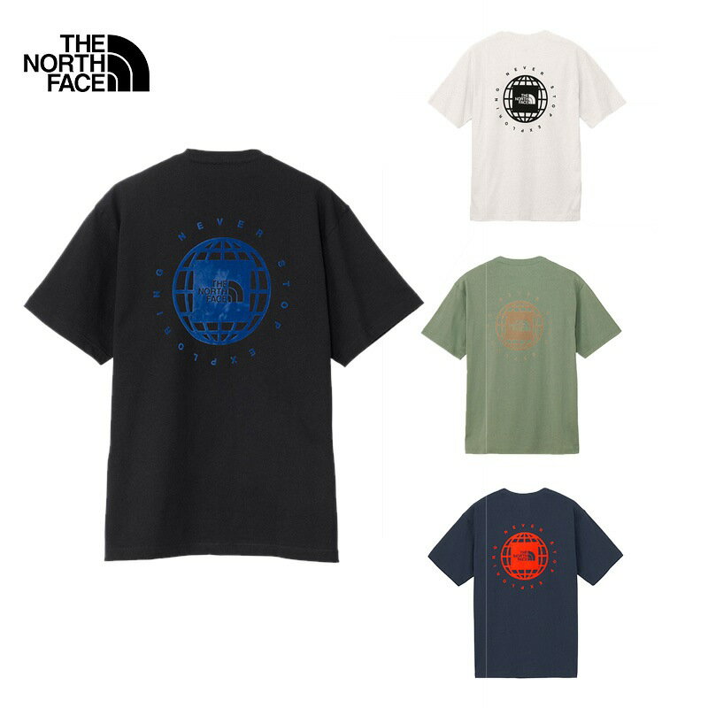 ■商品情報■ フロッキープリントを施した、コットンの半袖Tシャツ。度詰め調で適度な質感がありながら、軽い着心地のビニロン天竺を採用しています。着回しのしやすいレギュラーシルエットで、地球儀とTHE NORTH FACEのスクエアロゴを組み合...