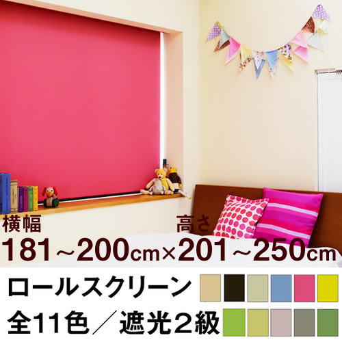 ロールスクリーン SHADE 遮光2級（安眠生地／遮光率99.8％以上） オーダーメイド(1cm単位) (横幅25〜200cm × 高さ30〜300cm) ・送料無料（沖縄・離島以外） 　→　沖縄・離島は《 コチラ 》に記載の(離島中継送料...