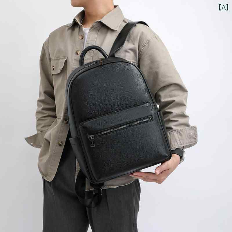 本 革 バックパックメンズファッション多 機能 バックパックビジネスカジュアルメンズ第 一層 牛革 ビジネストラベルコンピュータバックパック色: 黒対象性別: 男性該当するシナリオ: レジャー旅行材料: 本革スタイル: 国境を越えたトレンド...