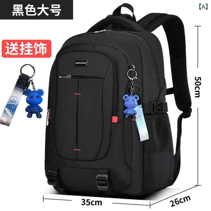 新しい 中学生の カバンの 男子 学生の 中学生の 高校生の 男性は 背もたれの 男性の 大きい 容量の 大人の リュックサックを 負担 します。色: ノーブルブラックLサイズ（ペンダント付き）,ノーブル迷彩Lサイズ（ペンダント付き）,ノー...