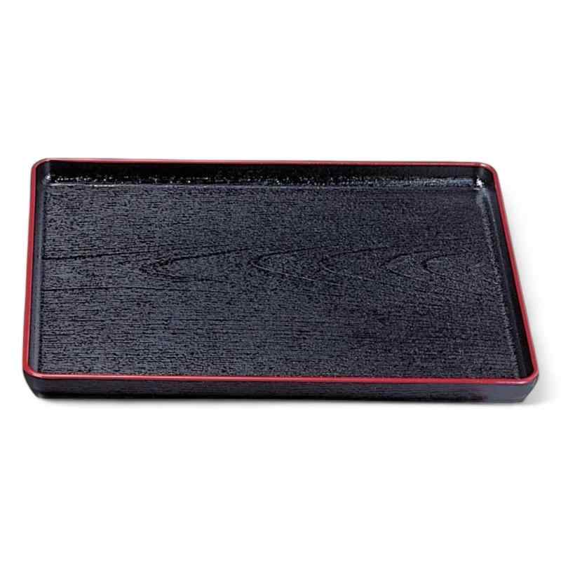 J-kitchens お盆 尺3 大寿木目 トレー （ 盆 トレイ おぼん ） 黒 ブラック 天 朱 レッド 39cm 漆器 （ ABS 樹脂 ） 日本製サイズ:約 39.2cm x 30.7cm x 2.2cm 生産国：日本製材質（記号[...