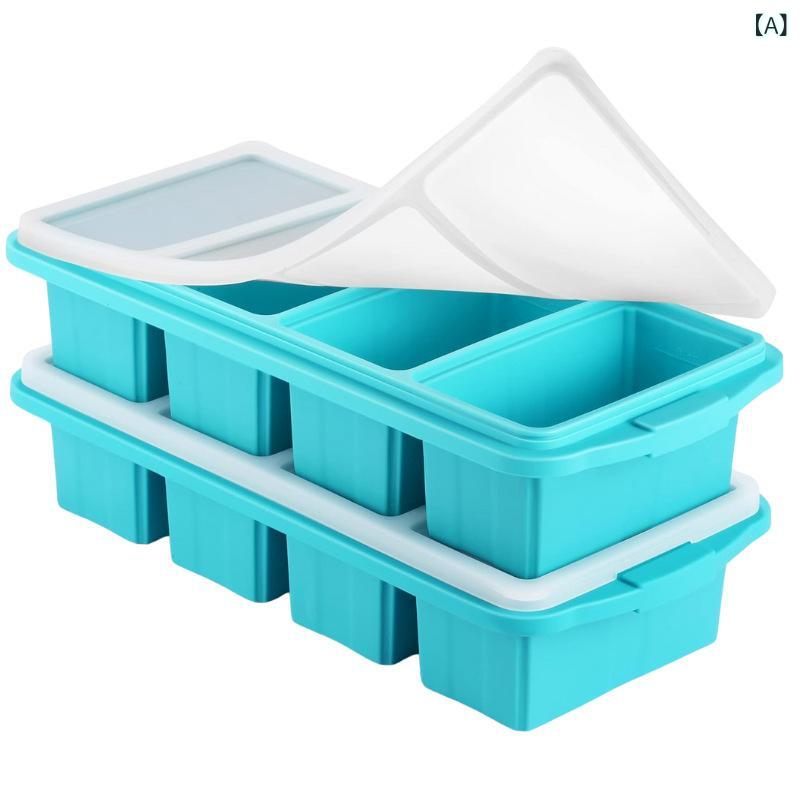 クロス ボーダー 冷凍 スープシリコンモールド 製氷 皿 4 コンパートメント 家庭 用 食品 サプリメント 収納 ボックスクリッパーボックス 冷凍 トレイ 蓋 付きブランド: なし輸入するかどうか: いいえ商品番号: GSLDBG材料: ...