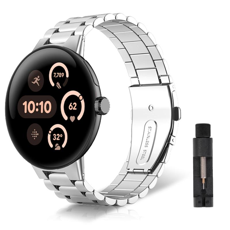 [ReHowy] Google Pixel Watch 4/3 45MM 対応 交換バンド ビジネス風 ステンレス製 ピクセルウォッチ4 45mm 交換ベルト サイズ調節可能 調整工具付き 替えベルト コンパチブル Google Pixel...