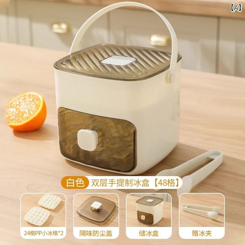 氷 格 金 型 氷 桶 押圧 式 冷蔵庫 自作 冷凍 氷塊 神器 高 颜値 蓋 付き 携帯 式 保存 氷 箱ブランド: その他輸入するかどうか: いいえ素材: PPORIGIN: 浙江省容量: 400ml色: 48マス2層 乳白【紙箱】,4...