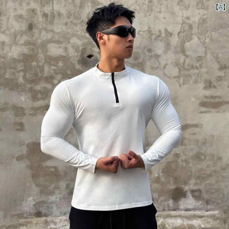 春と 秋の アウトドア 速 乾 T半 ファスナー 長袖 t シャツ 男性 カジュアル プルオーバーランニングトレーニングトレーニング 服 スポーツ 上着供給カテゴリー: スポット製品カテゴリー: Tシャツパターン: ソリッドカラー適した季節...