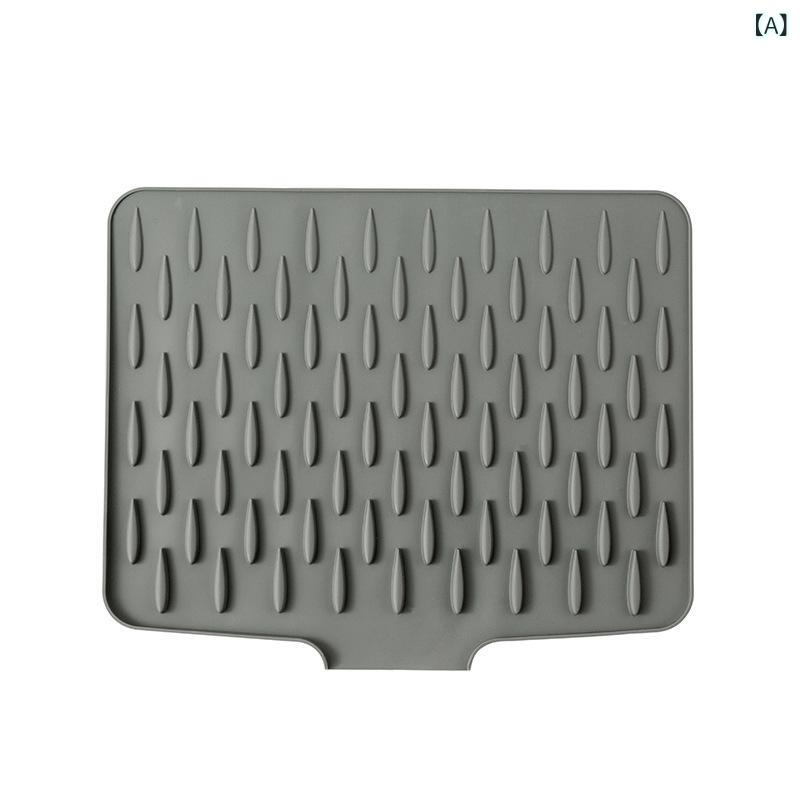 シリコン キッチン 排水 マット シンク 排水 マットカウンタートップ 収納 ラック 断熱 マットポットマットシンクバーマット材料: シリコーン仕様: グレー,ベージュ,Green色: 40*32.5cm輸入するかどうか: いいえORIGI...
