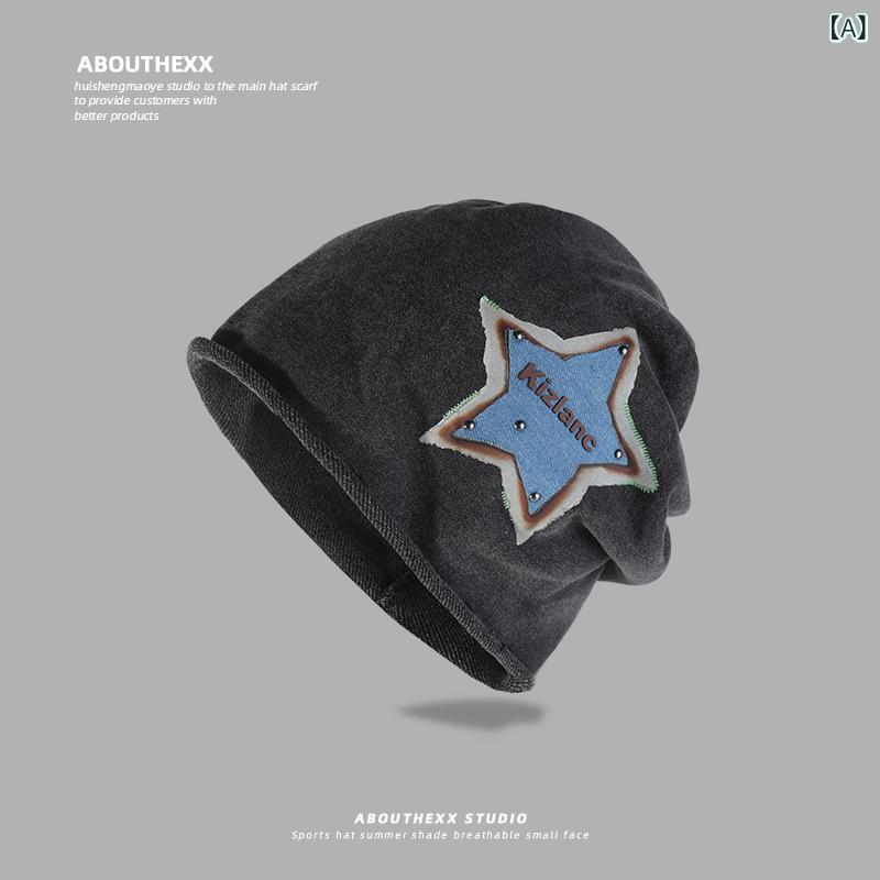 小さな 星が 布を 貼って 帽子を 積んで いる 子供の 包 頭 帽子 春秋 レジャー 月子 帽子 レ トロな ファッション ギャルの 冷たい 帽子 男商品番号: C4191製品カテゴリー: ニット帽人気の要素: 英字適した季節: 冬,春,...