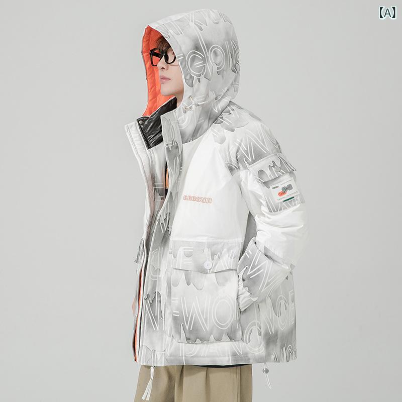 ダウン ジャケット 男性 冬の 新型 ファッション ブランドの 立 襟は 寒 さに 強くて、 保温 カジュアルな 立 襟の 白 鴨の 羽毛 ジャケットを 厚く します。防寒レベル: 軽冷レベル(-5℃~-0℃)素材の機能: 洗濯機で洗えます...