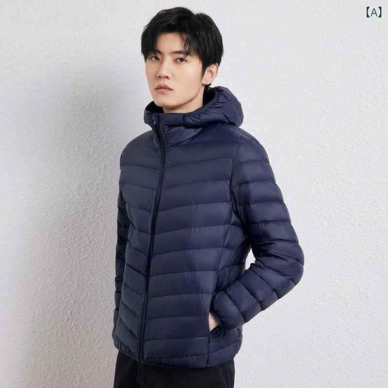 韓国の 男性 男性 式の 新国 標 90 白 鴨の 薄い タイプの ダウン ジャケットを 輸出 します。防寒レベル: レギュラーレベル (-20℃~-5℃)素材の機能: 通気性のある,防水,洗濯機で洗えます,抗菌,防風性,防汚,吸湿発散性,...
