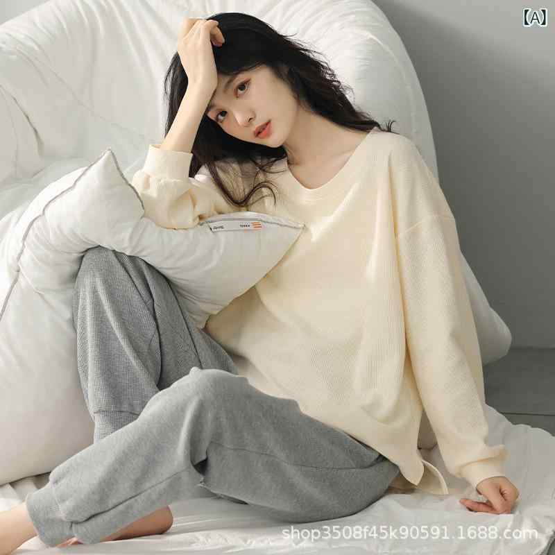 高級 感 ワッフル 純綿 カップル パジャマ 春 男性 韓国 版 スーツ 初秋 少女 起爆 長袖 ホーム ウェア製品カテゴリ: セット生地名: コットンデザイン: ヘッドセット厚さが薄い: 中程度生地の厚さ (坪量): 適度 (181-20...