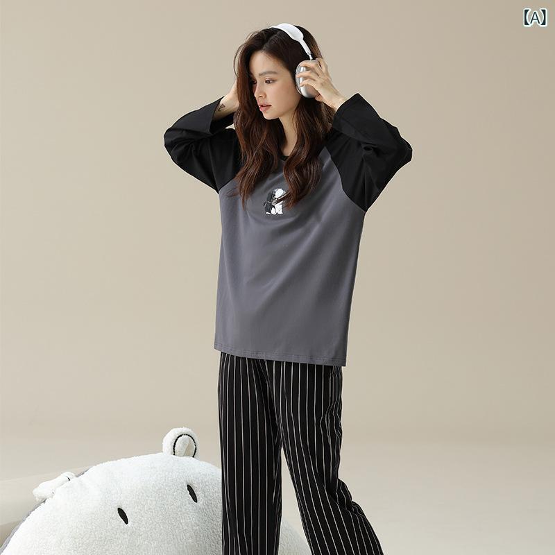 【 抗菌 防 ダニ】 春秋 シーズン カップル 長袖 ホームウェアセット 純綿 レディース パジャマ 漫画 メンズ パジャマ製品カテゴリー: スーツ生地名: 綿スタイル: プルオーバー,漫画主な生地構成: 綿厚さ: 中程度の生地の厚さ(重さ...