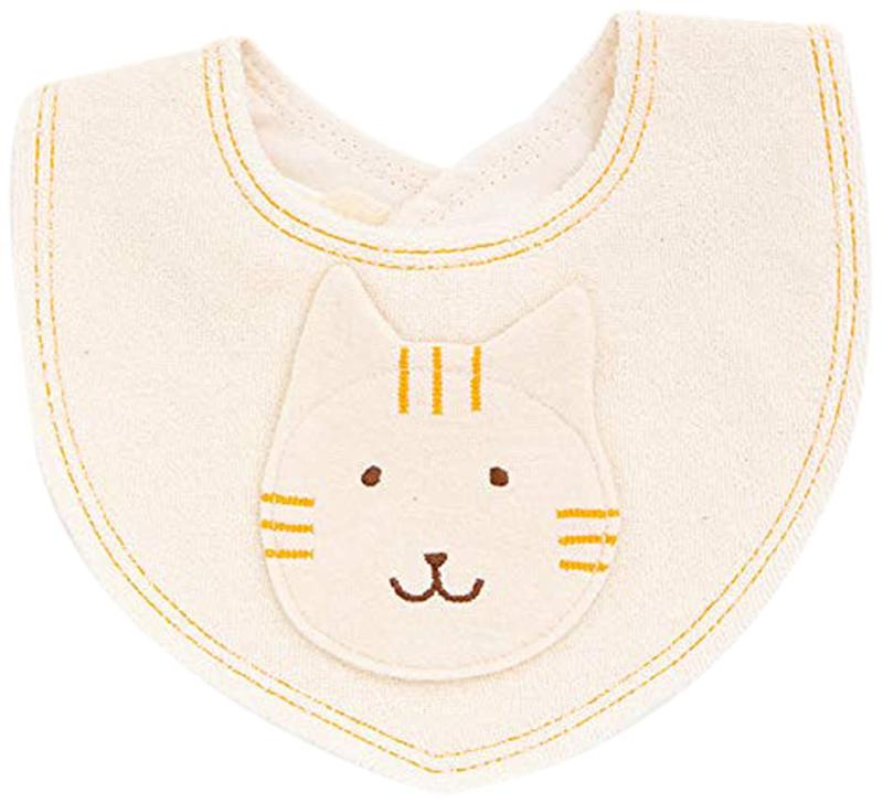 pompkins BABY オーガニックコットン100％【にゃんこシリーズ】ネコ ねこ ミニスタイ よだれかけ Y-1288 日本製オーガニックコットン100％ 日本製 Made in JAPAN