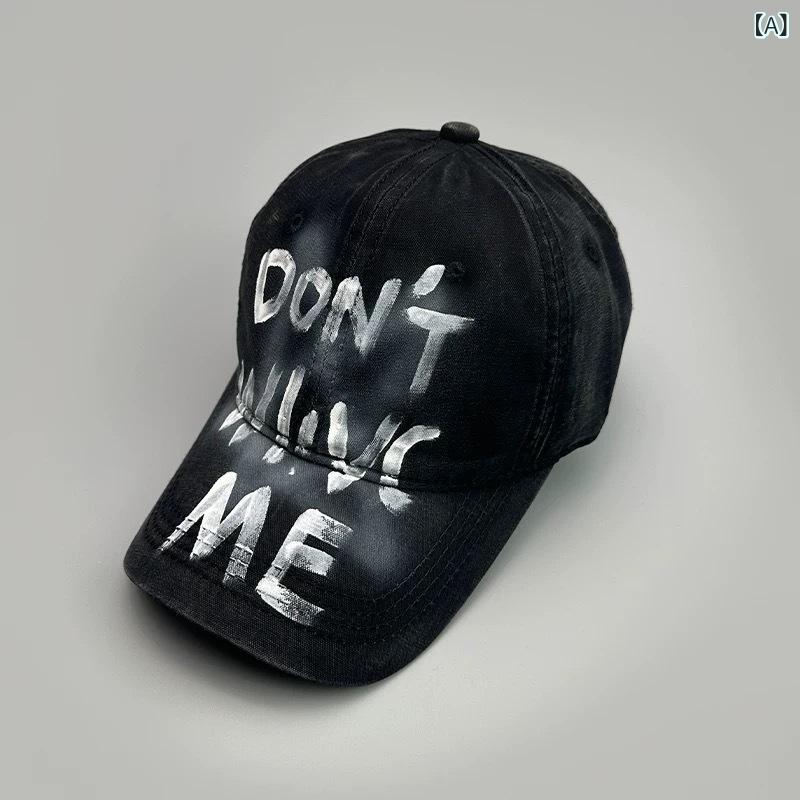 2個セットレ トロな 手描きの 落書きの 野球 帽の 女性は 街頭の 潮の クールな アルファベットに 顔を 見せます。商品番号: YF-06ブランド: その他製品カテゴリー: ひさしキャップ適した季節: 四季出身地: ジン・ファ帽子のスタ...