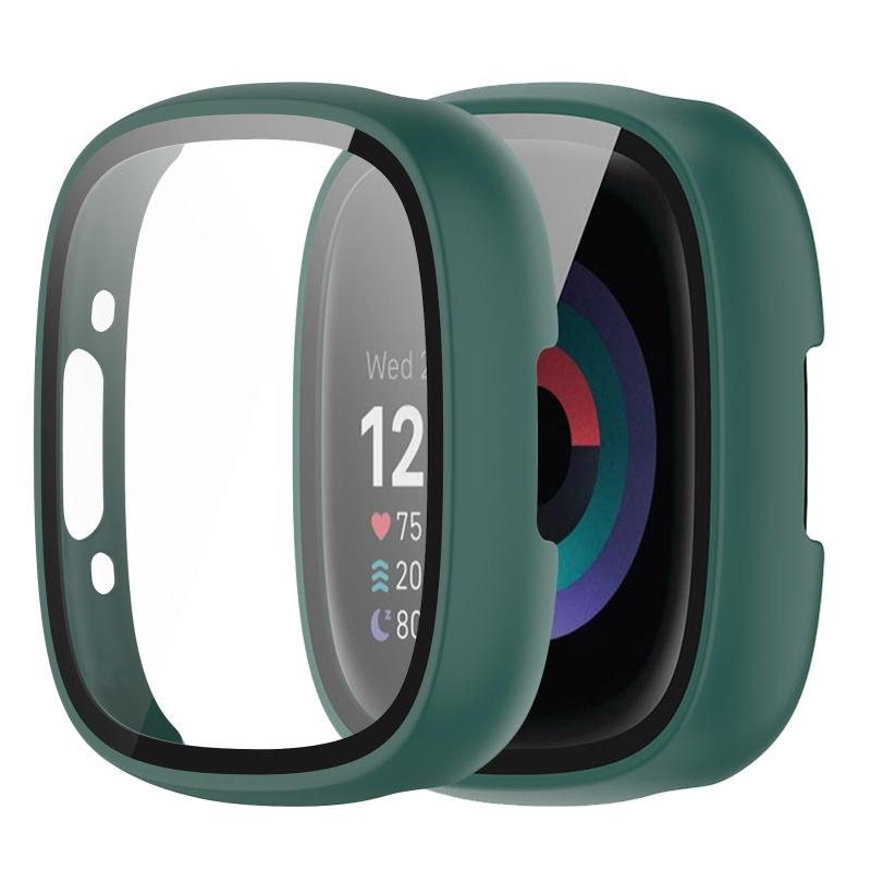 YAODLE For Fitbit Sense/Versa 3 カバー Fitbit Sense/Versa 3 ケース PC素材 カバー ファーウェイ Fitbit Sense/Versa 3 カバー ガラスフィルム一体型 全面保護 二重...