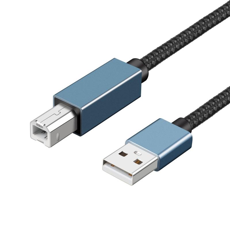 USB プリンターケーブル 2m LpoieJun USB2.0ケーブル タイプAオス - タイプBオス 高耐久性 ナイロン編み 480Mbps高速データ転送 Canon、エプソン、ブラザー などのプリンター Fax 複合機 スキャナーにU...