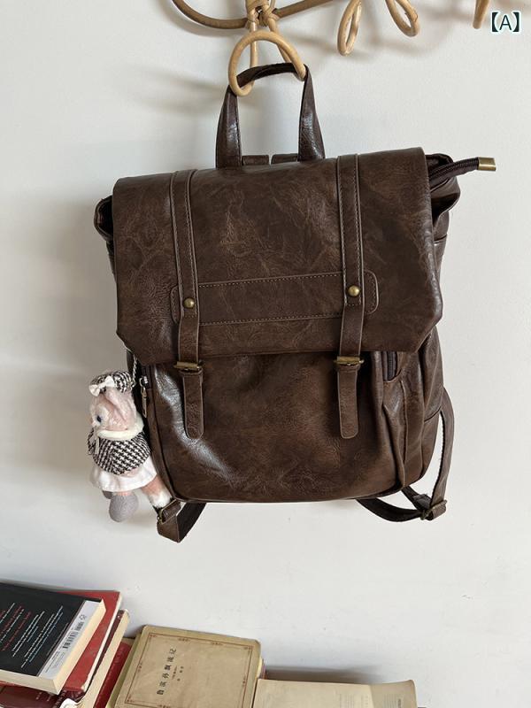 2024 クロス ボーダー大 セールカジュアルトラベルバックパック 女性 デザイントレンディな 学生 スクール バッグ色: コーヒー色,黒対象性別: 女性該当するシナリオ: 毎日のマッチング材料: PUスタイル: レジャー旅行ブランド: シ...