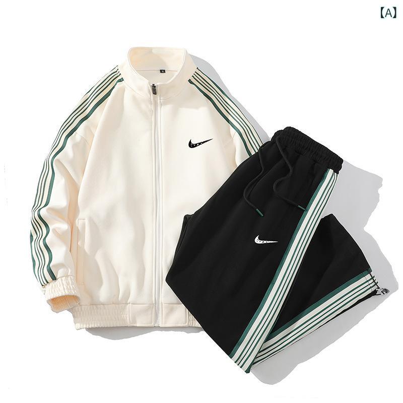 メンズ 2024 春と 秋の スポーツ スーツの 男女の カーディガンの 新型の ファッション ブランドの カップルの ランニングの レジャーの スポーツ ウェアの スーツ供給カテゴリー: スポットスタイル: 動き厚さ: 普通の商品番号: ...