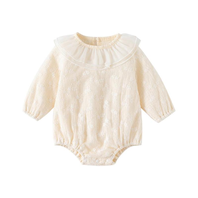 [Baby koi] ベビー服春秋服長袖ボディースーツ女の子新生児赤ちゃん出産準備贈り物高級フリル