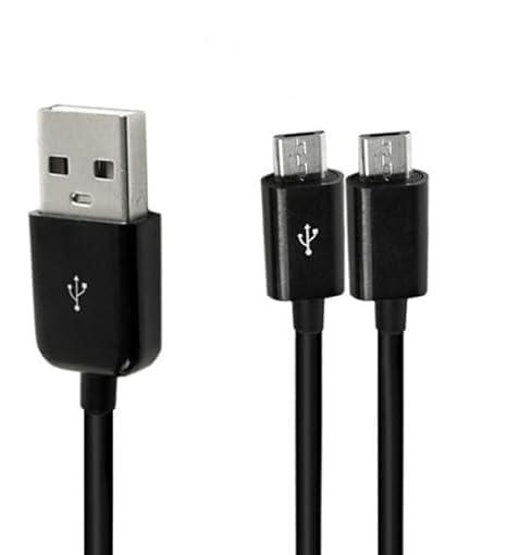 VECASDEN 2in1 USB 2.0 Aオス 2 Micro 5ピン データ＆充電ケーブル ブラック 1m/3.3フィートシングルUSB Type Aプラグ（マイクロUSBプラグ×2付き）注：一方のマイクロコネクタは充電とデータ転送の...