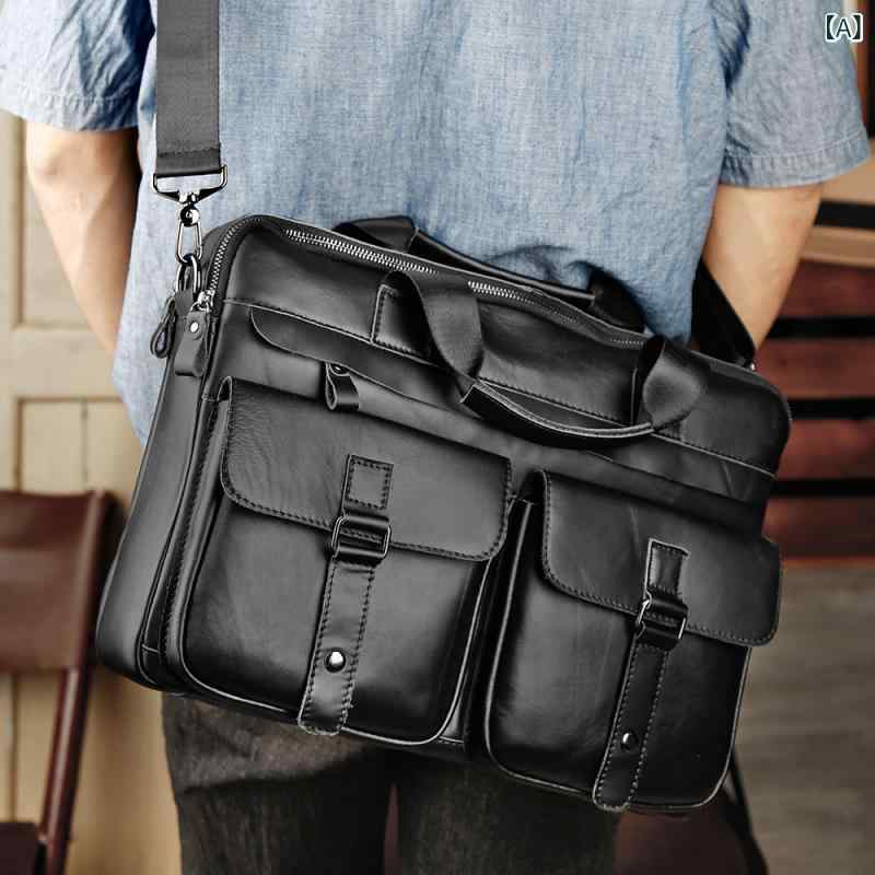 クロス ボーダー 牛革 メンズカジュアルビジネスブリーフケース本 革 ショルダーメッセンジャーバッグ 通勤 15 . 6 inch ポータブルコンピュータバッグスタイル: ヨーロッパとアメリカのレトロ商品番号: 6391材料: 本革皮質の特...