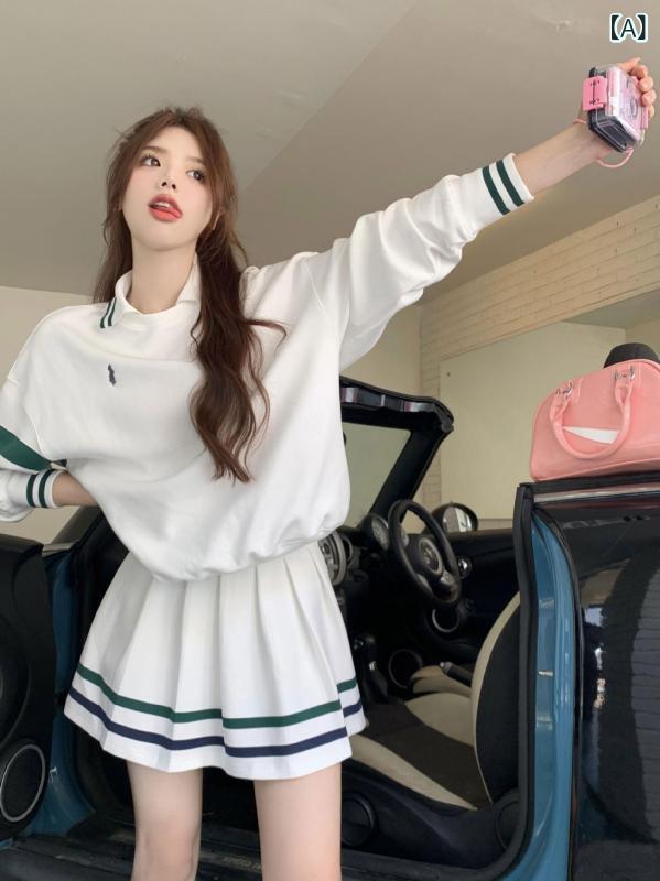 カジュアル スポーツ スーツ 女性 秋 2025 新型 ファッション 洋 気 揚げ 街 高級 感 衛 衣 スカート 2 点 セット商品番号: その他パターン: その他スカート丈: スカート人気の要素: 印刷、スプライシング職人技: コラージ...