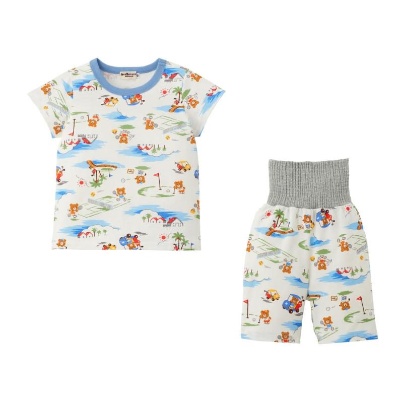 [MIKIHOUSE HOT BISCUITS] [ミキハウス ホットビスケッツ] 半袖 パジャマ 男の子 女の子 ベビー キッズ 子供服 70-7336-147マルチカラー：（上衣） 綿 100％、（リブ部分） 綿 73％、ポリエステル ...