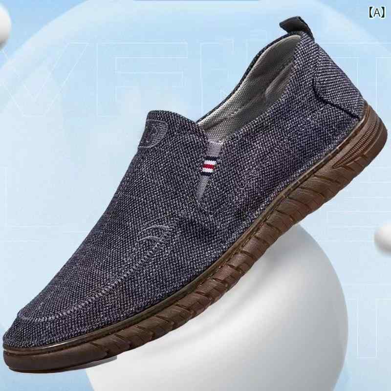 キャンバスの 通気 性の カジュアルな 男性の 靴の 牛の 筋肉の 底は 布の 靴の 快適な 柔らかい 底を 踏んで 靴の 板の 靴の 古い 北京の 布の 靴を 運転 します。靴先の形: 丸頭ソースカテゴリ: 現物靴の材質: キャンバス産地...